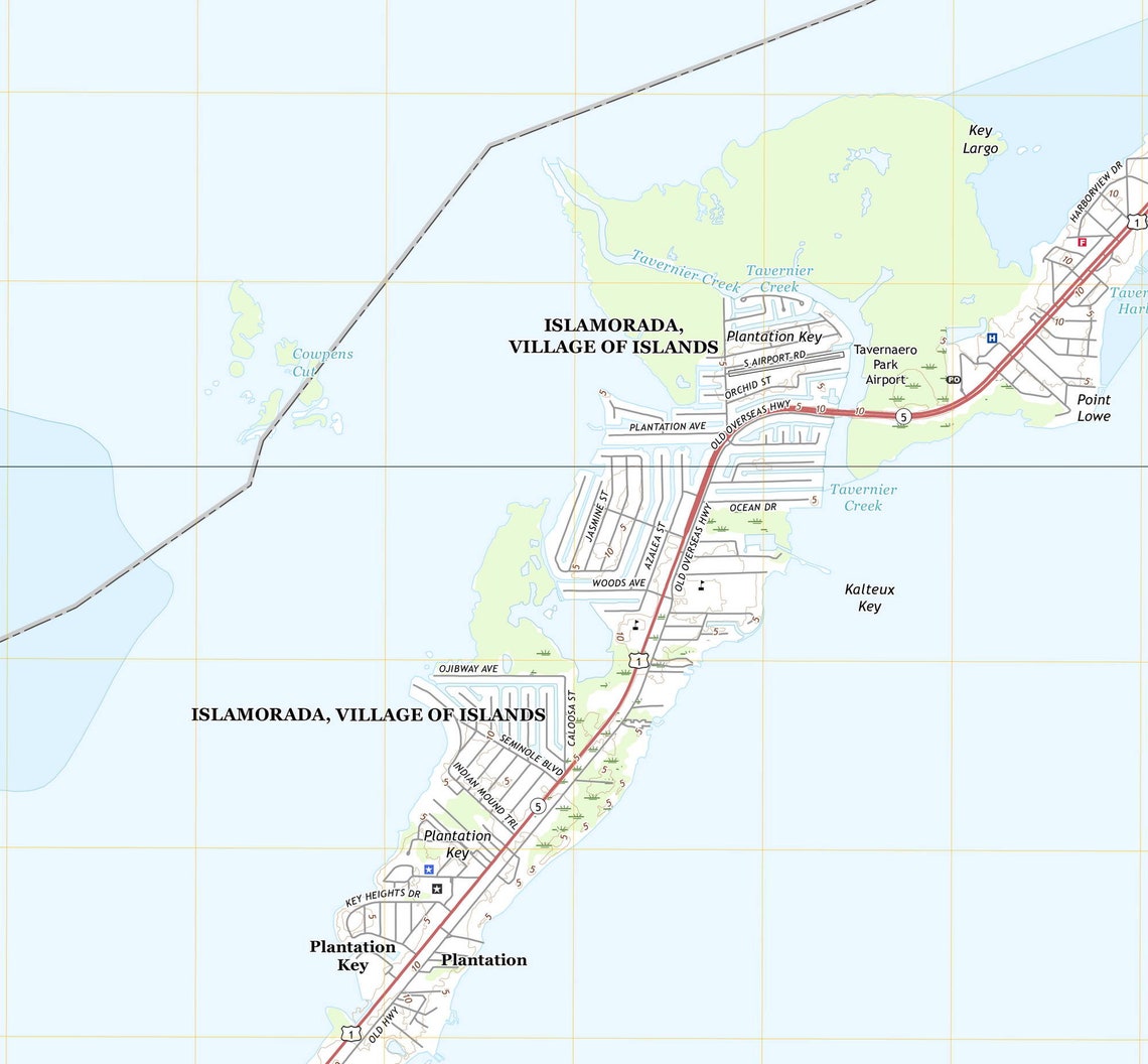 Islamorada Key Florida 2018 Old Topo Map A Composite Made - Etsy