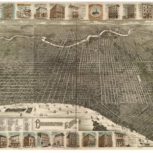 Philadelphia Pennsylvania 1886 Birds Eye View Reprint - Etsy