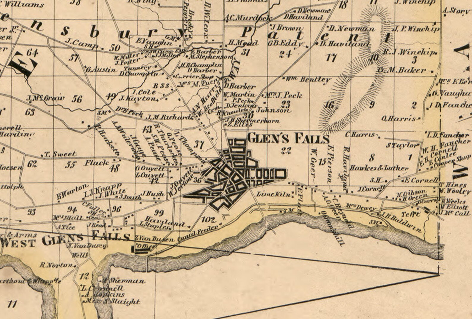 Warren County New York 1858 Old Wall Map Reprint With - Etsy