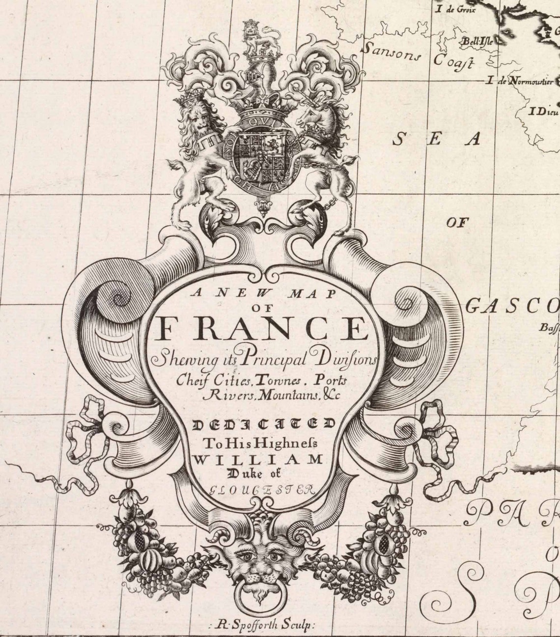 France 1700 Provinces Towns and Rivers Old Map Reprint - Etsy