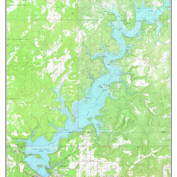 Tenkiller Lake Map - Etsy