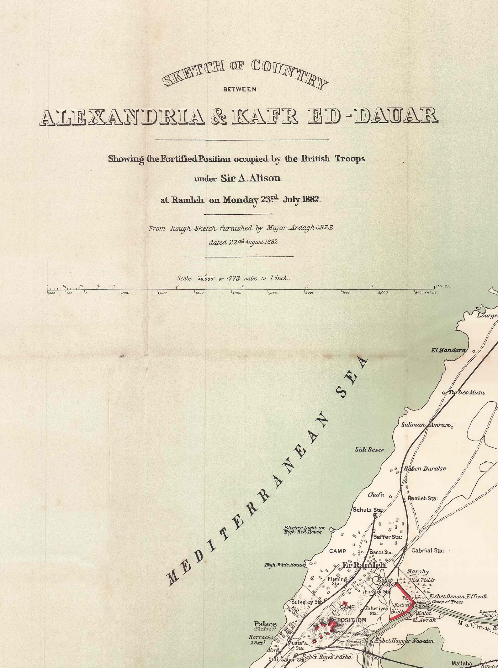 Alexandria Egypt Ca 1882 Map Military Reprint - Etsy