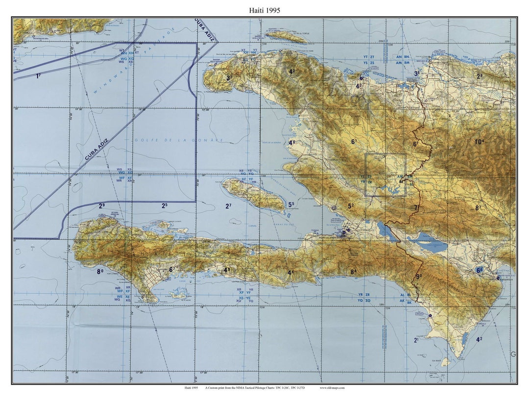Haiti 1995 Old Map - West Indies Custom Pilotage Chart - 22 North ...