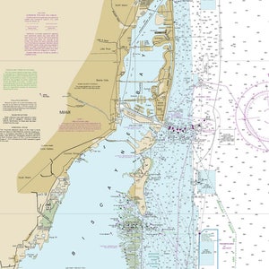 Jupiter Inlet to Fowey Rocks 2014 -old Nautical Map Florida 80000 AC ...