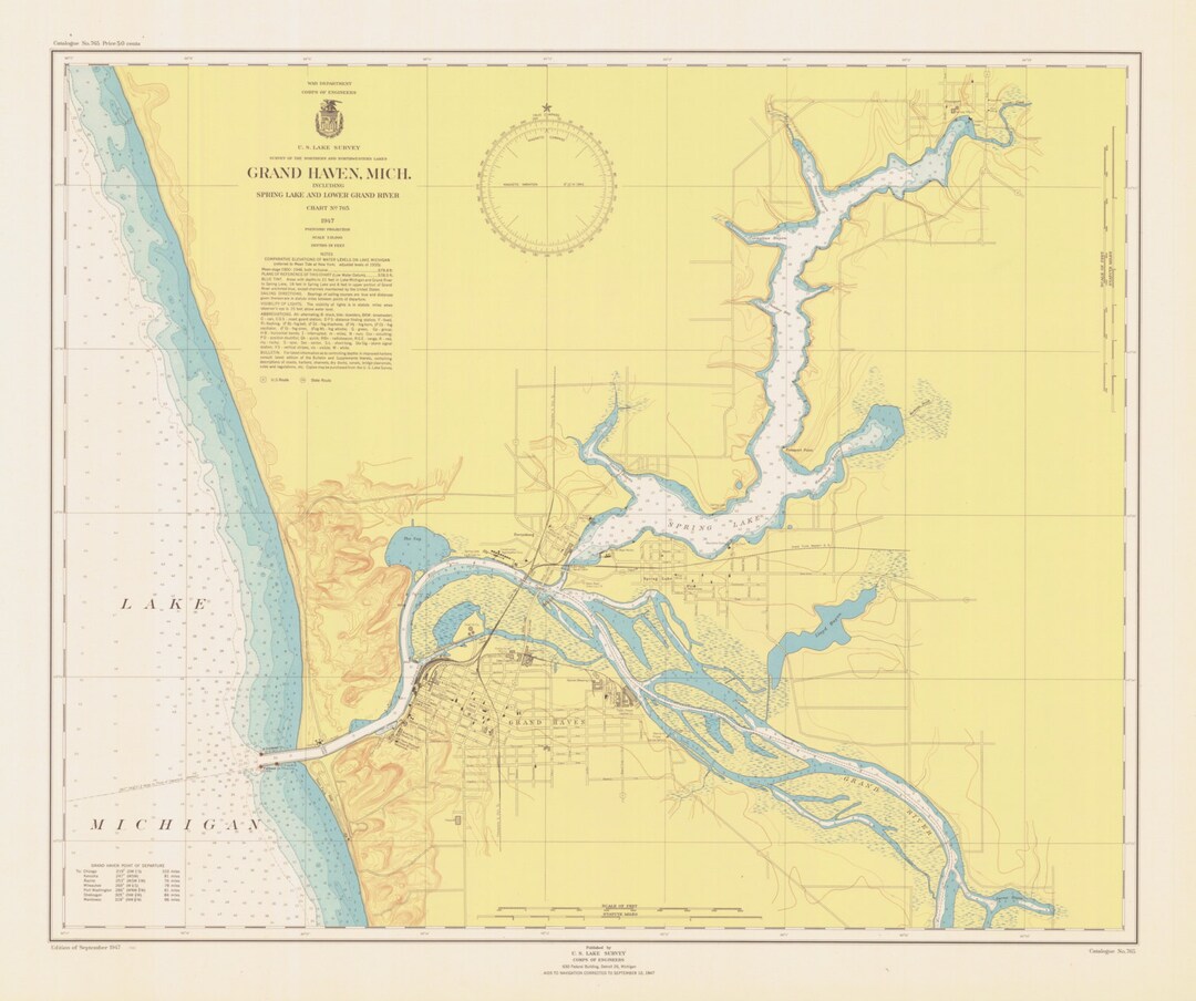 Grand Haven 1947 - Lake Michigan, Including Spring Lake & Lower Grand ...