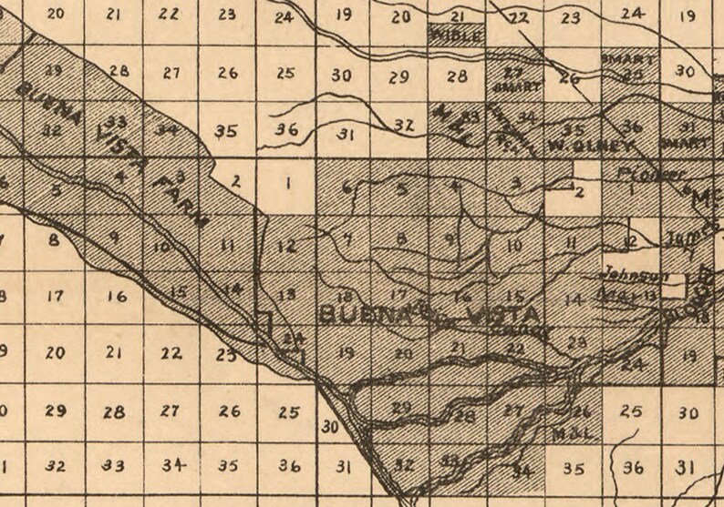 Kern County California 1888 Old Wall Map Reprint With - Etsy