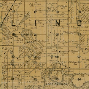 Brown County Minnesota 1900 - Old Wall Map Reprint With Homeowner Names ...