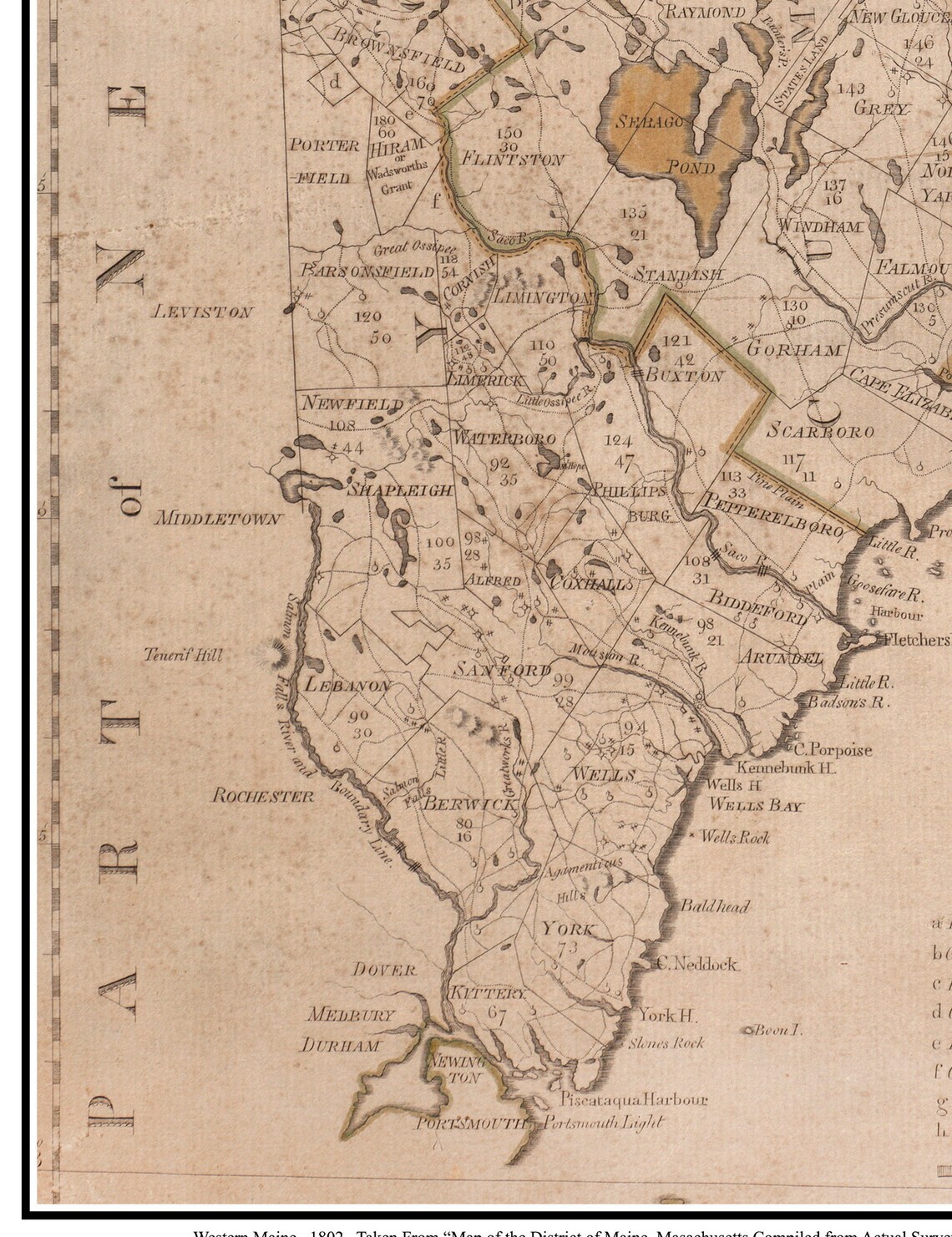 Western Maine 1802 Old Map Custom Reprint From State Map | Etsy