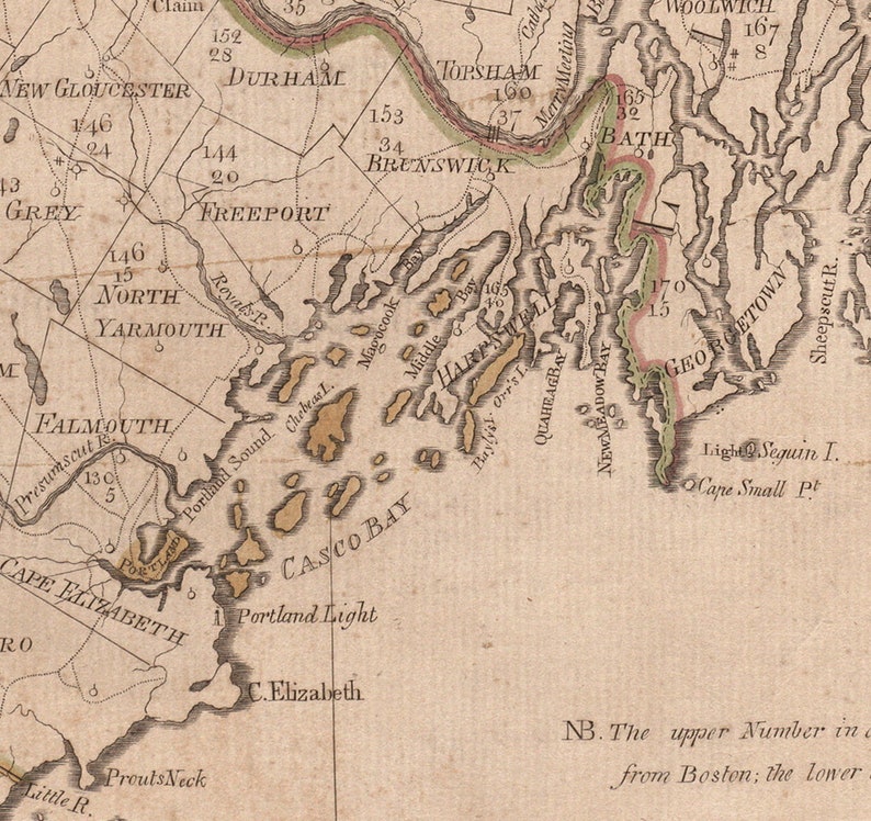 Western Maine 1802 Old Map Custom Reprint From State Map | Etsy