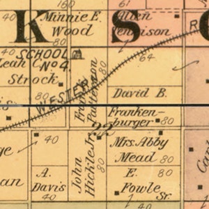 Butler County Iowa 1897 Old Wall Map With Landowner Names Farm Lines ...