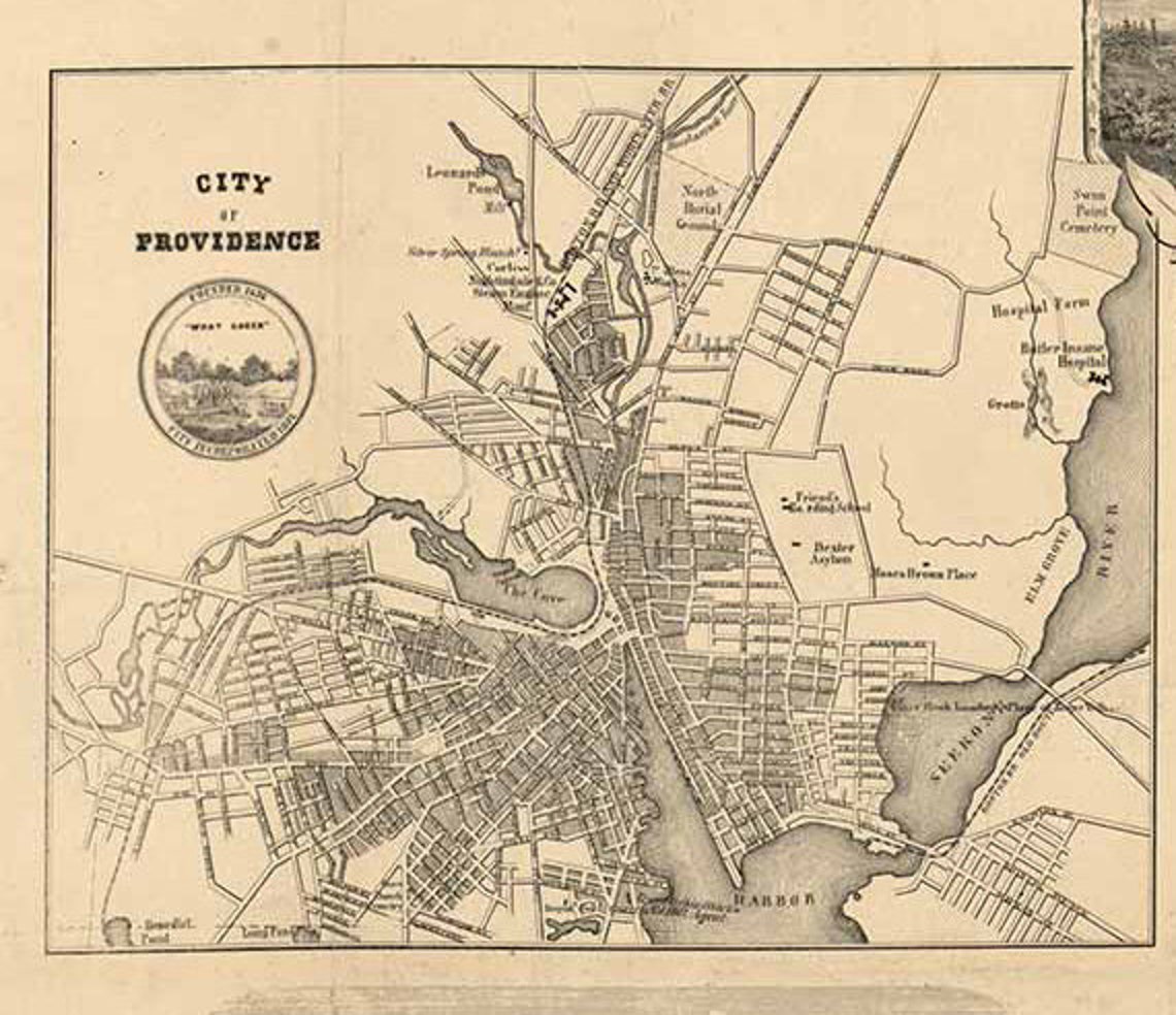 Providence County Rhode Island 1851 Old Wall Map Reprint - Etsy