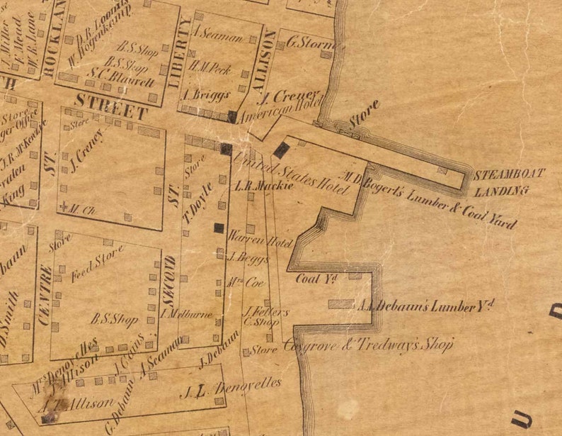 Rockland County New York 1854 - Old Wall Map Reprint With Homeowner ...