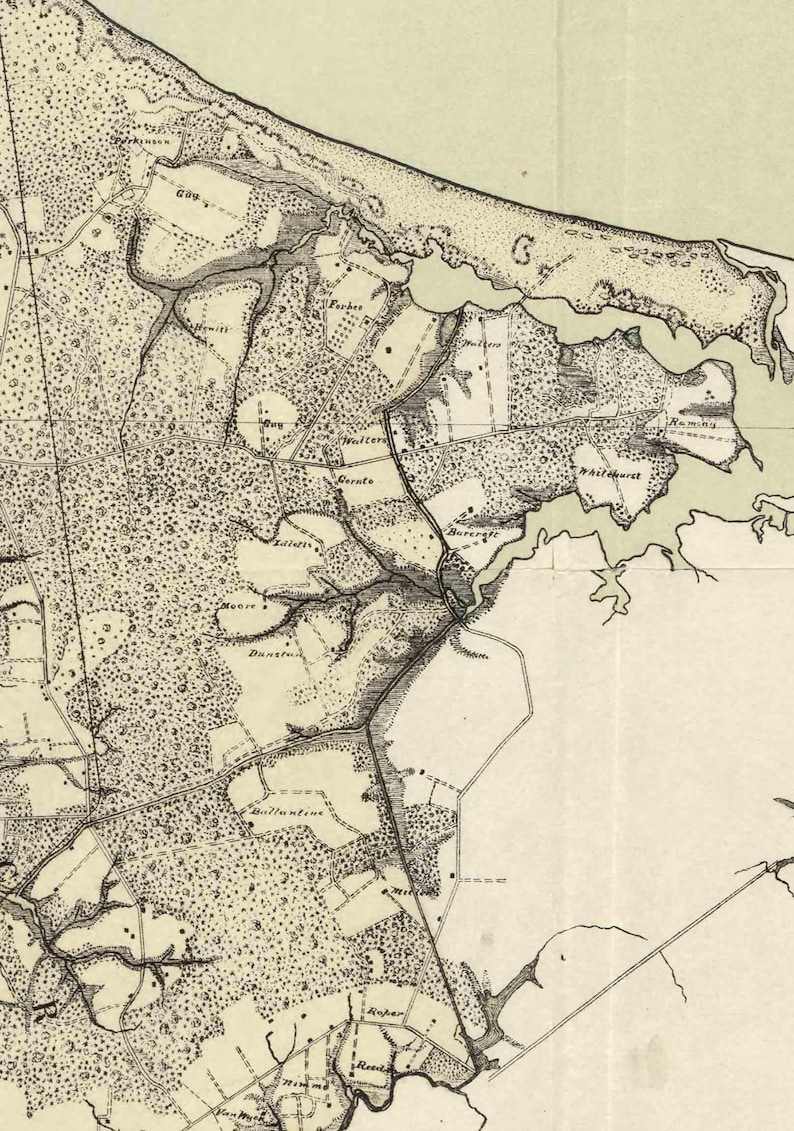 Norfolk County Virginia 1887 Old Wall Map With Homeowner Names | Etsy