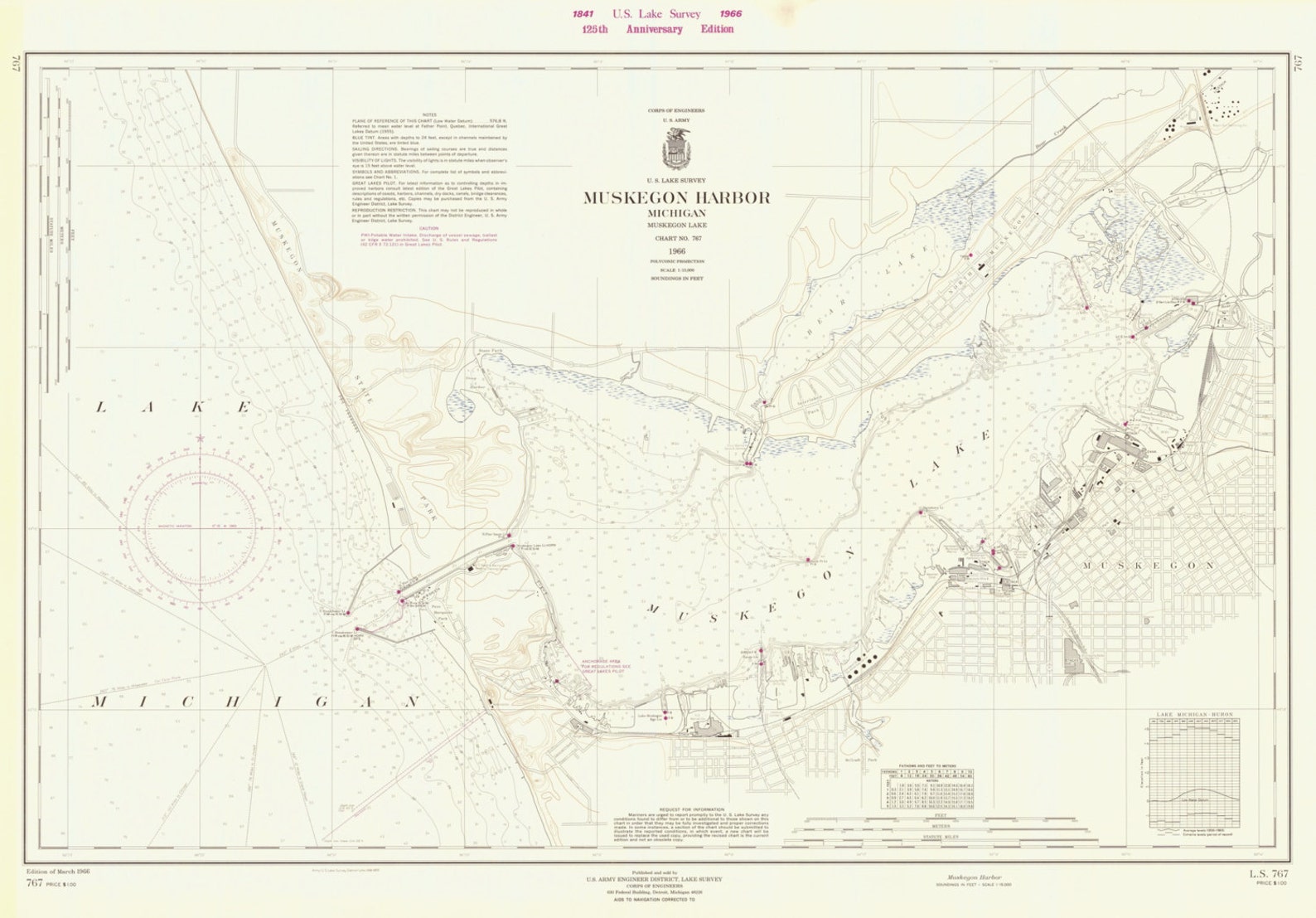 Muskegon Harbor 1966 - Lake Michigan - 125th Anniversary Edition ...