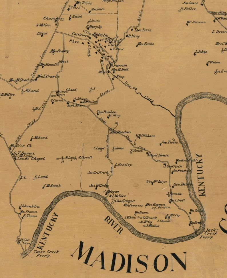 Fayette County Kentucky 1891 - City of Lexington Old Wall Map With ...