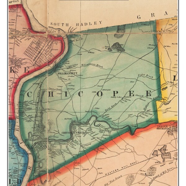 Chicopee Maps - Etsy