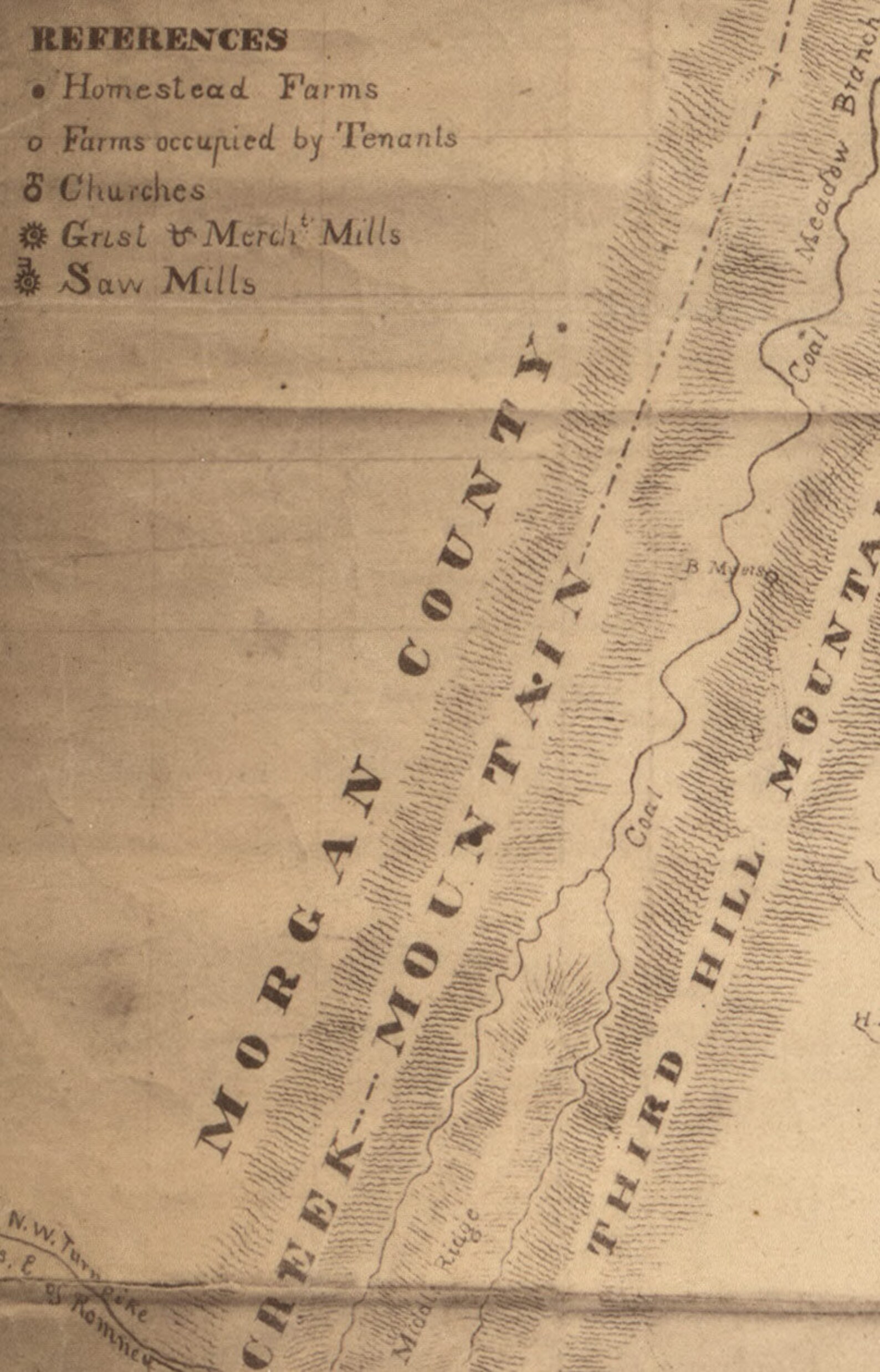 Berkeley County Map 1847 West Virginia Old Wall Map With - Etsy