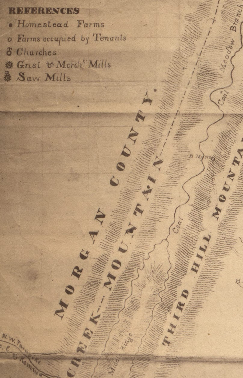 Berkeley County Map 1847 West Virginia - Old Wall Map With Homestead ...