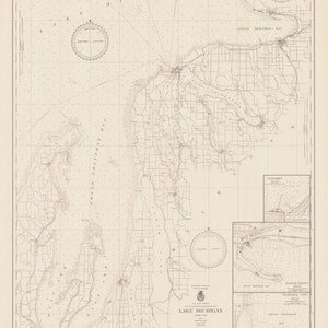 Grand Traverse Bay to Little Traverse Bay 1947 Lake Michigan Michigan ...