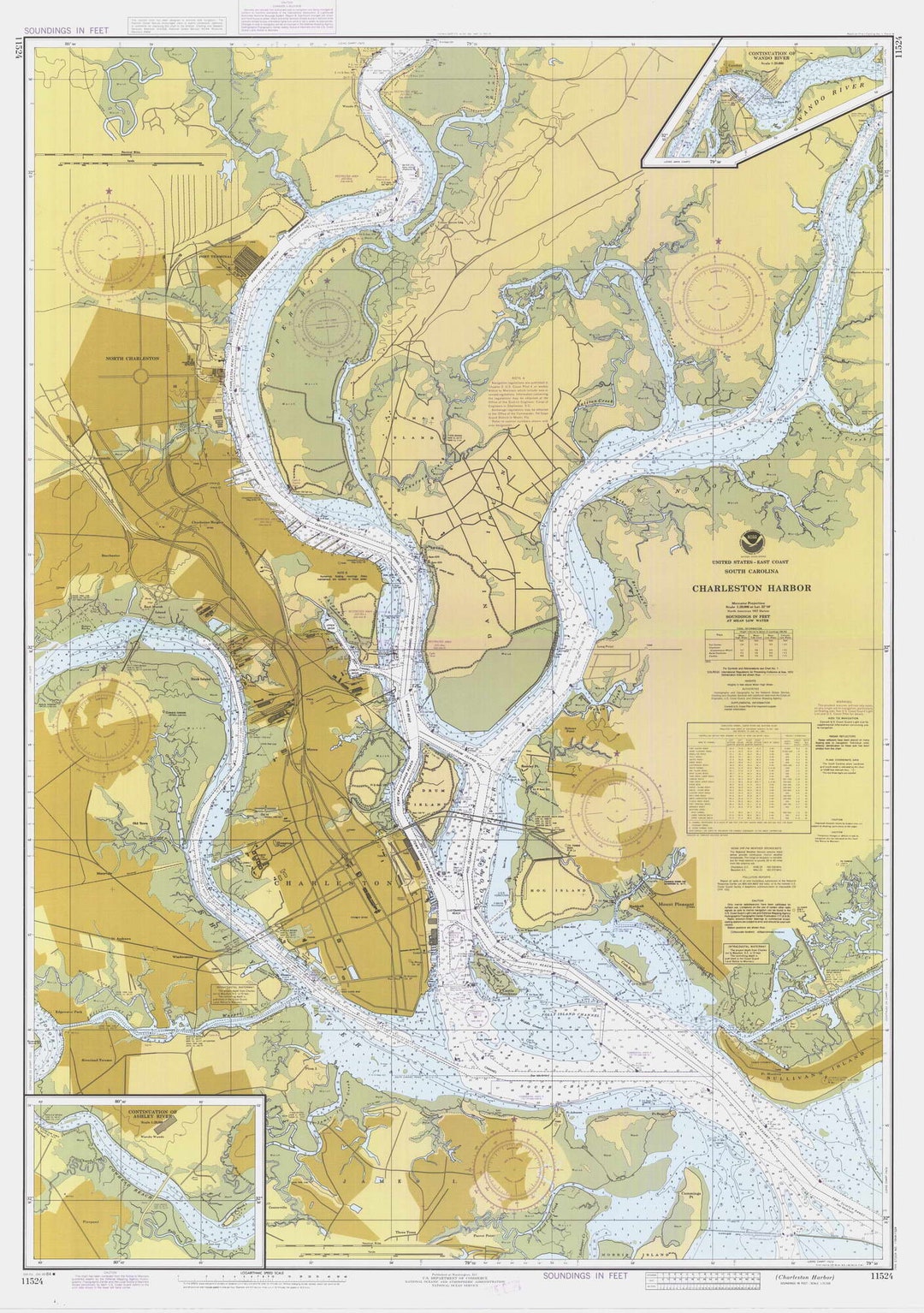 Charleston Harbor 1984 Old Map Nautical Chart - South Carolina -reprint ...