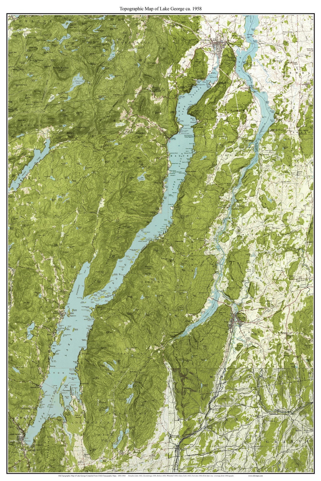 Lake George - 1958 USGS Old Topographic Map Custom Composite Reprint ...