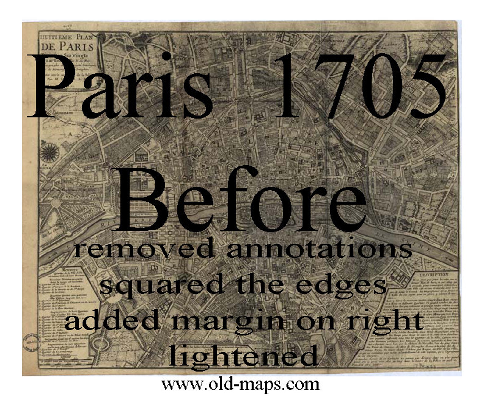 Old Map of Paris 1705 France Center City Property | Etsy