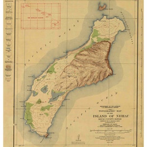 Niihau 1929 - USGS Old Topographical Map - Hawaiian Islands - Etsy