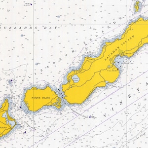 Martha's Vineyard 1972 Nautical Map Reprint Harbors Chart 264 ...