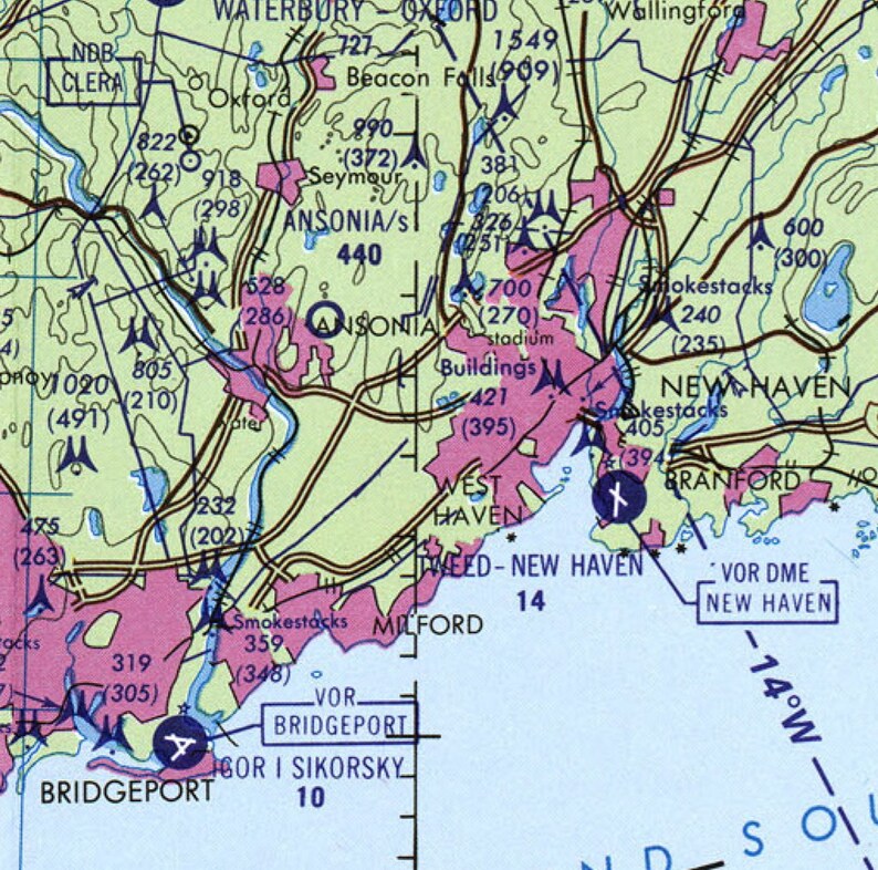 Long Island and Connecticut Coastline Map Tactical Pilotage ...