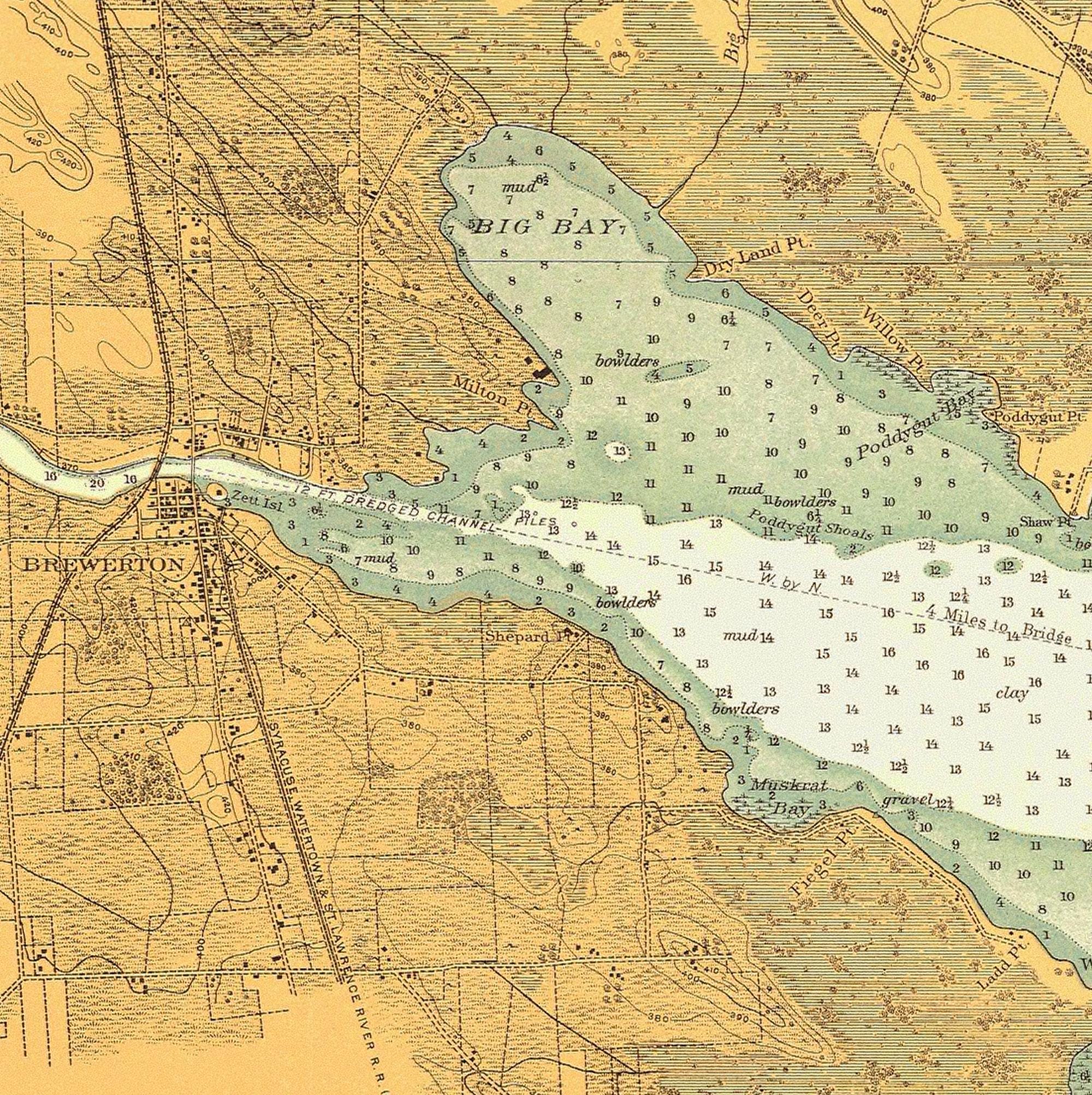 Oneida Lake 1914 Nautical Map Reprint 40000 - Great Lakes NY 3 - 184 - Etsy