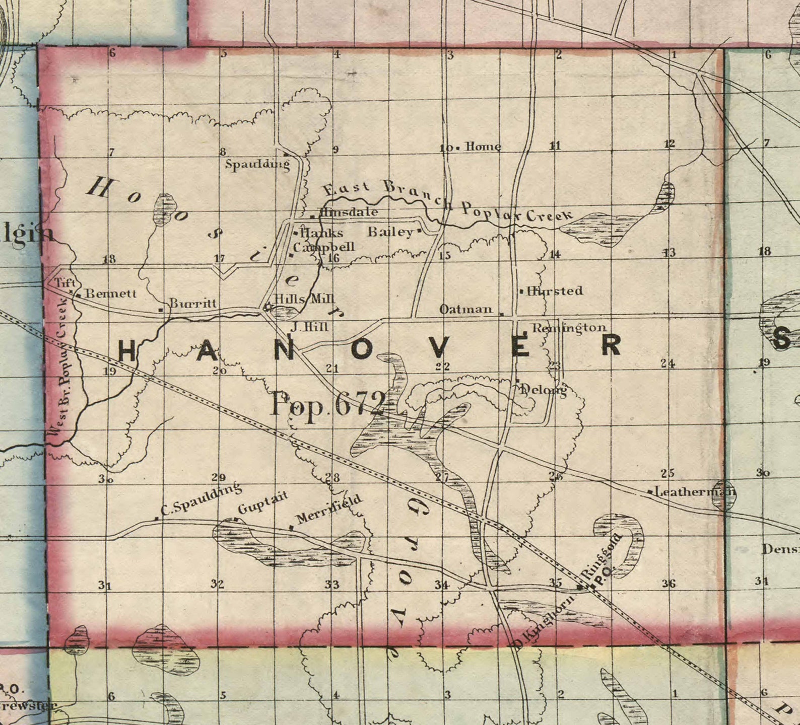 Cook & Dupage Counties Illinois 1851 Old Wall Map Reprint - Etsy