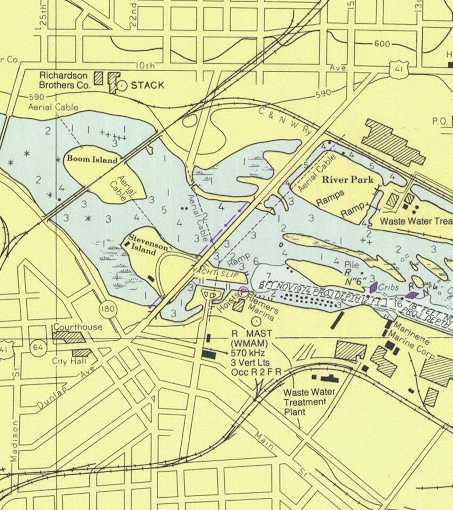 Menominee, MI and Marinette, WI 1975 - Green Bay - Lake Michigan ...