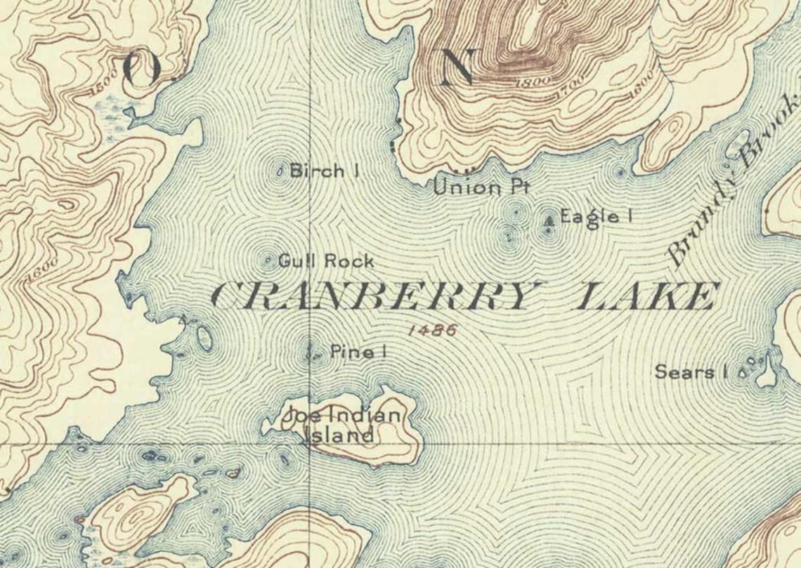 Cranberry Lake 1921 USGS Old Topographic Map Reprint - Etsy