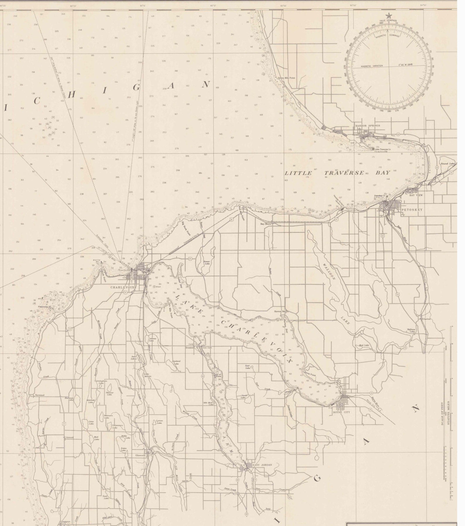 Grand Traverse Bay to Little Traverse Bay - 1947 Lake Michigan ...