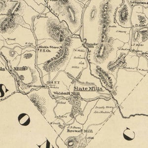 Rappahannock County Virginia 1875 - Old Wall Map With Homeowner Names ...