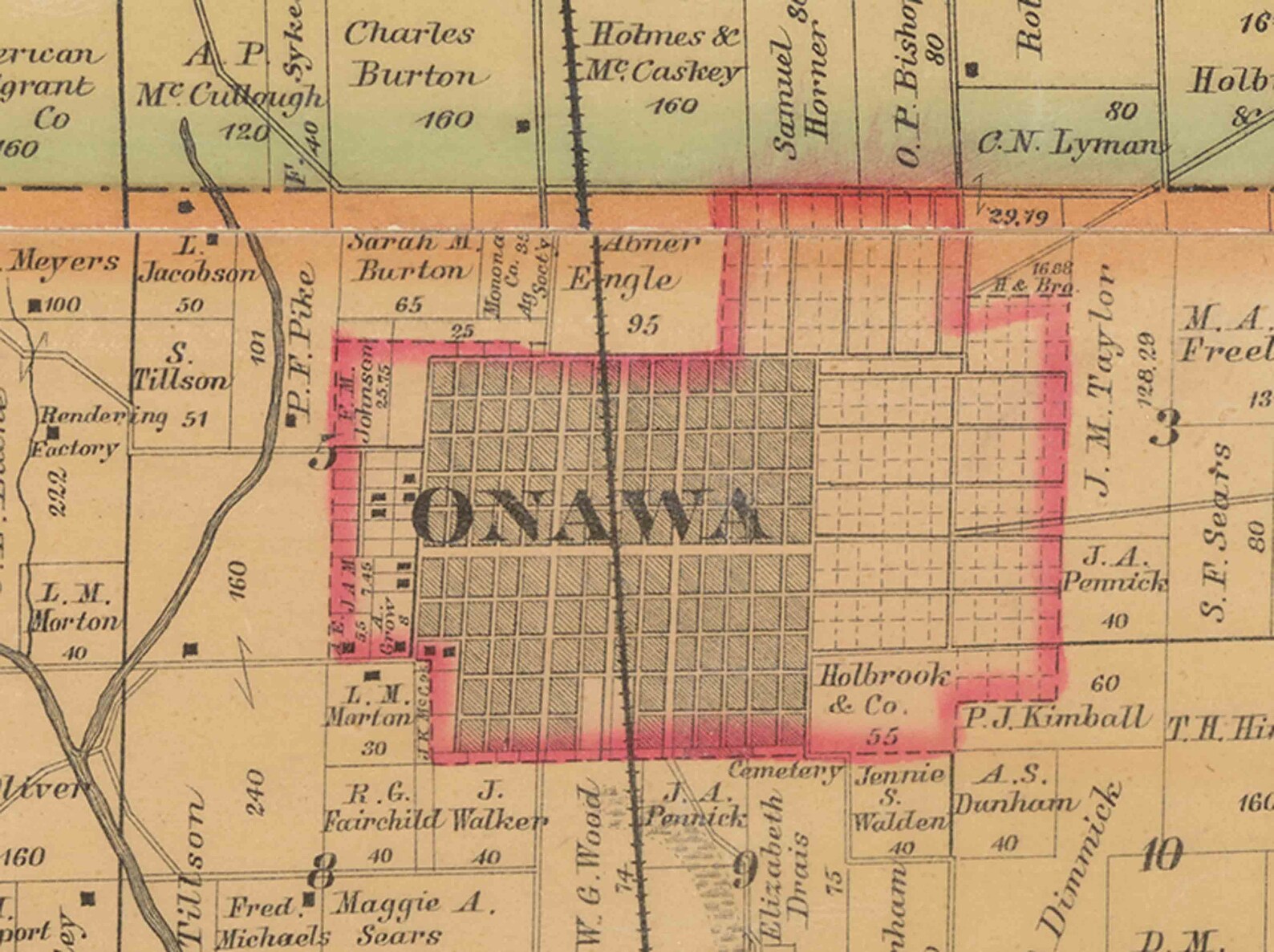 Monona County Iowa 1884 Old Wall Map With Landowner Names Farm | Etsy