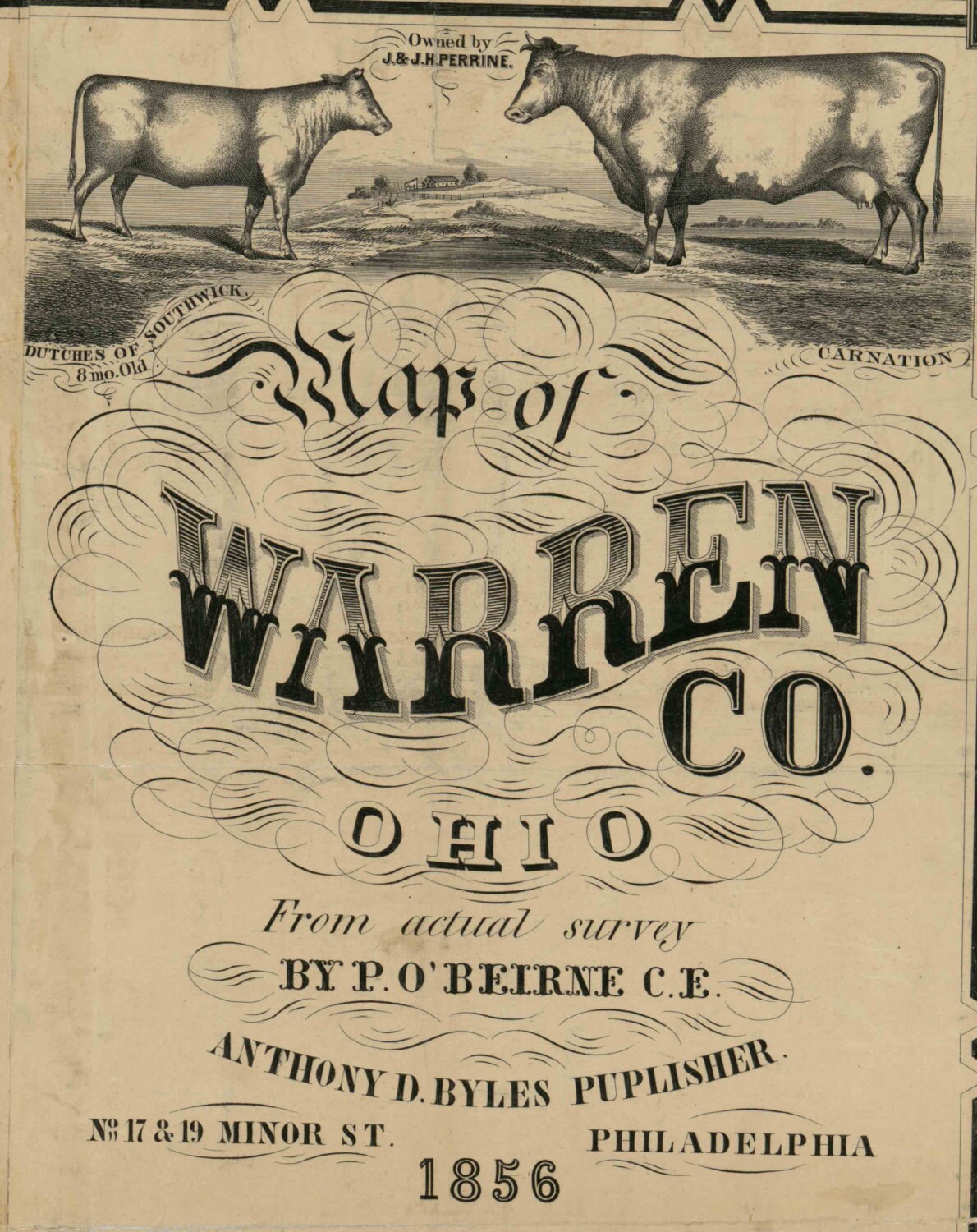 Warren County Ohio 1856 Old Wall Map Reprint With Homeowner - Etsy