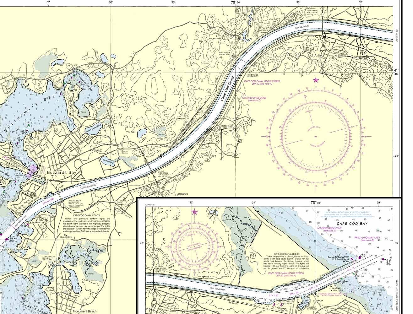 Cape Cod Canal Approaches 2013 Nautical Map Massachusetts | Etsy