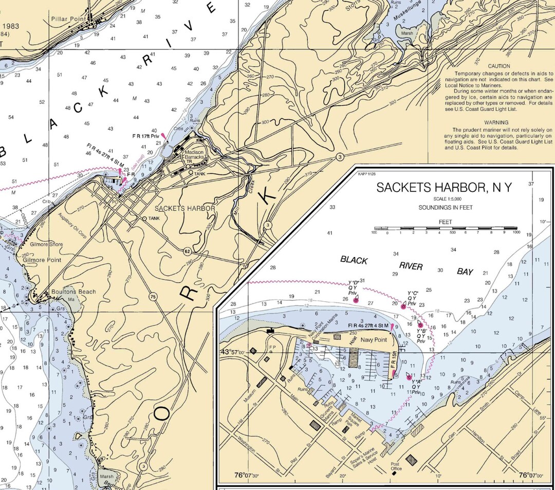 Lake Ontario East End 2006 Nautical Map Chaumont, Henderson & Black ...