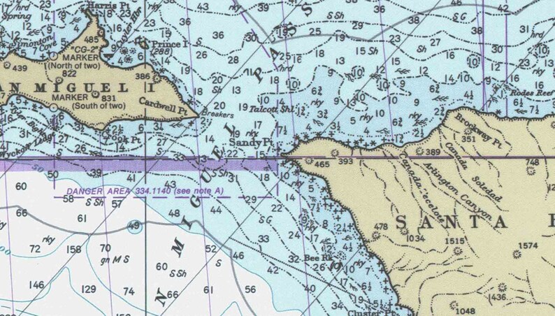 Point Dume to Purisma Point 1990 Nautical Map California - Etsy