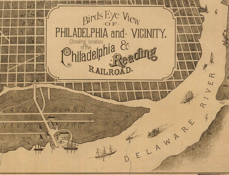 Philadelphia Pennsylvania 1870 Birds Eye View Reprint - Etsy