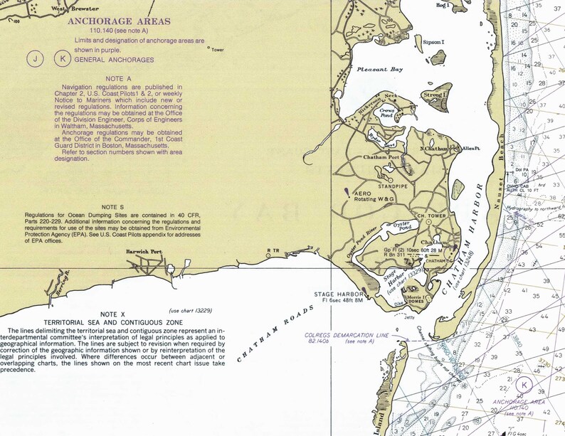 Cape Cod Bay 1978 Nautical Map 80000 AC Reprint Chart - Etsy