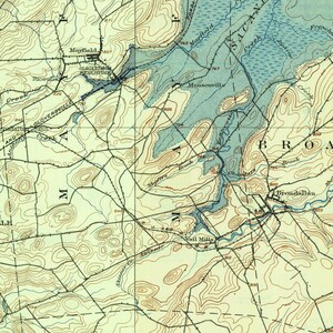 Great Sacandaga Lake 1937 USGS Old Topo Map (close Up) - Reprint ...