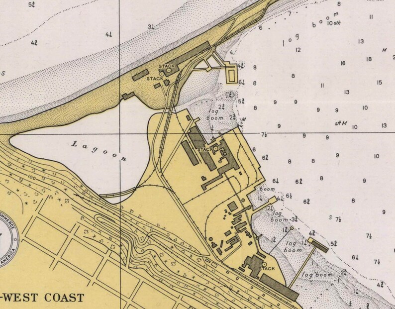Port Angeles 1940 Nautical Map Washington Reprint PC Harbors - Etsy