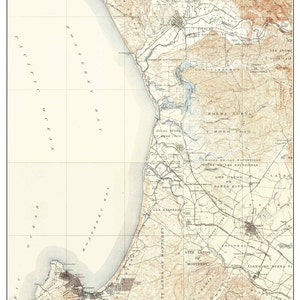 Monterey Bay Ca1913 Custom USGS Old Topo Map - Monterey - Salinas ...