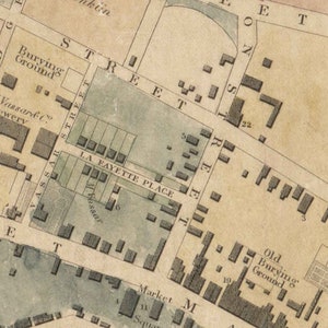 Poughkeepsie New York Old Map Reprint - 1834 Homeowner Names Genealogy ...