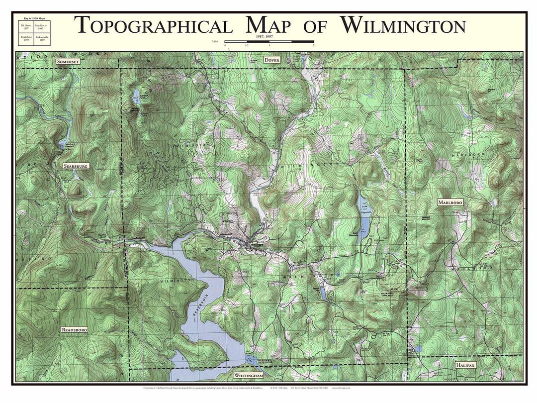 Wilmington Vermont 1987 Old Topographic Map - USGS Topo Custom ...
