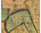 Stoneham 1858 Old Town Map With Homeowner Names Maine East - Etsy