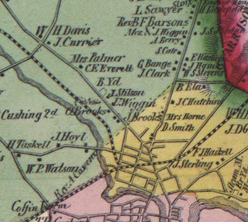 Strafford County New Hampshire 1856 Old Wall Map Reprint | Etsy