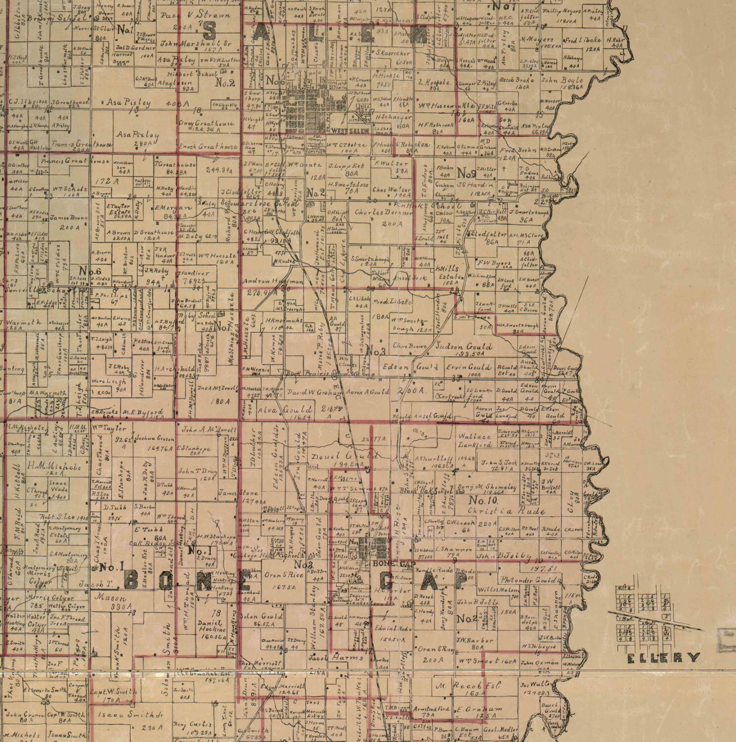 Edwards County Illinois 1891 Old Wall Map Reprint With | Etsy